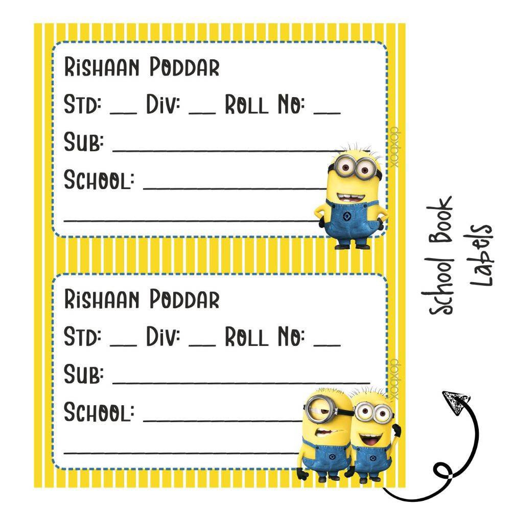School Book Label - Minion – Peppydots