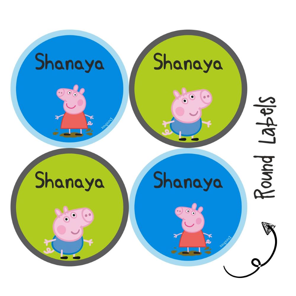Round Waterproof Labels -Peppa Pig – Peppydots